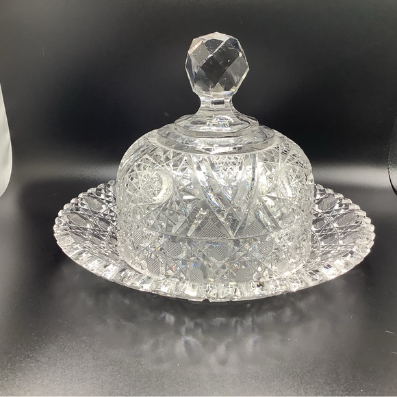 Dining | American Brilliant Period Cut Crystal Covered Chesse Plate ...